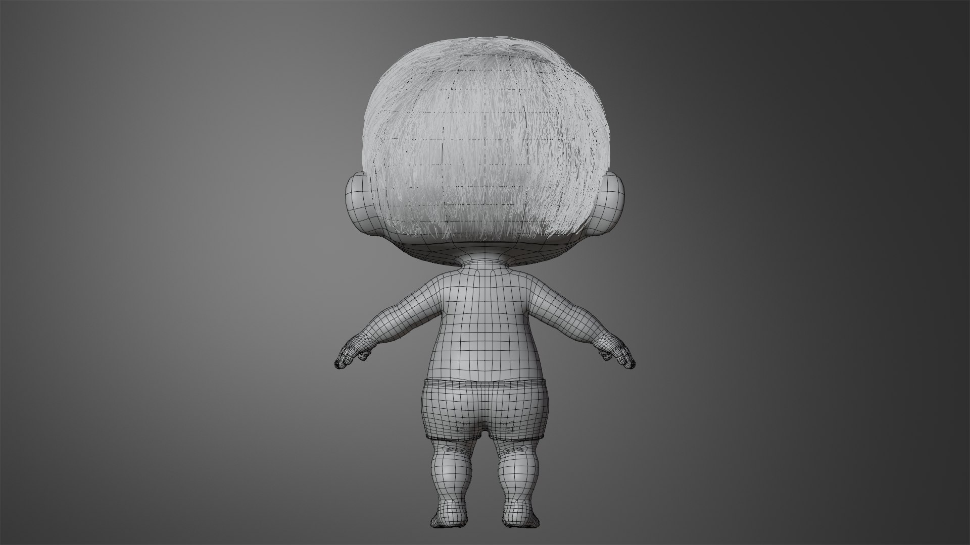 3D Grey Cartoon Baby Character - TurboSquid 1690760