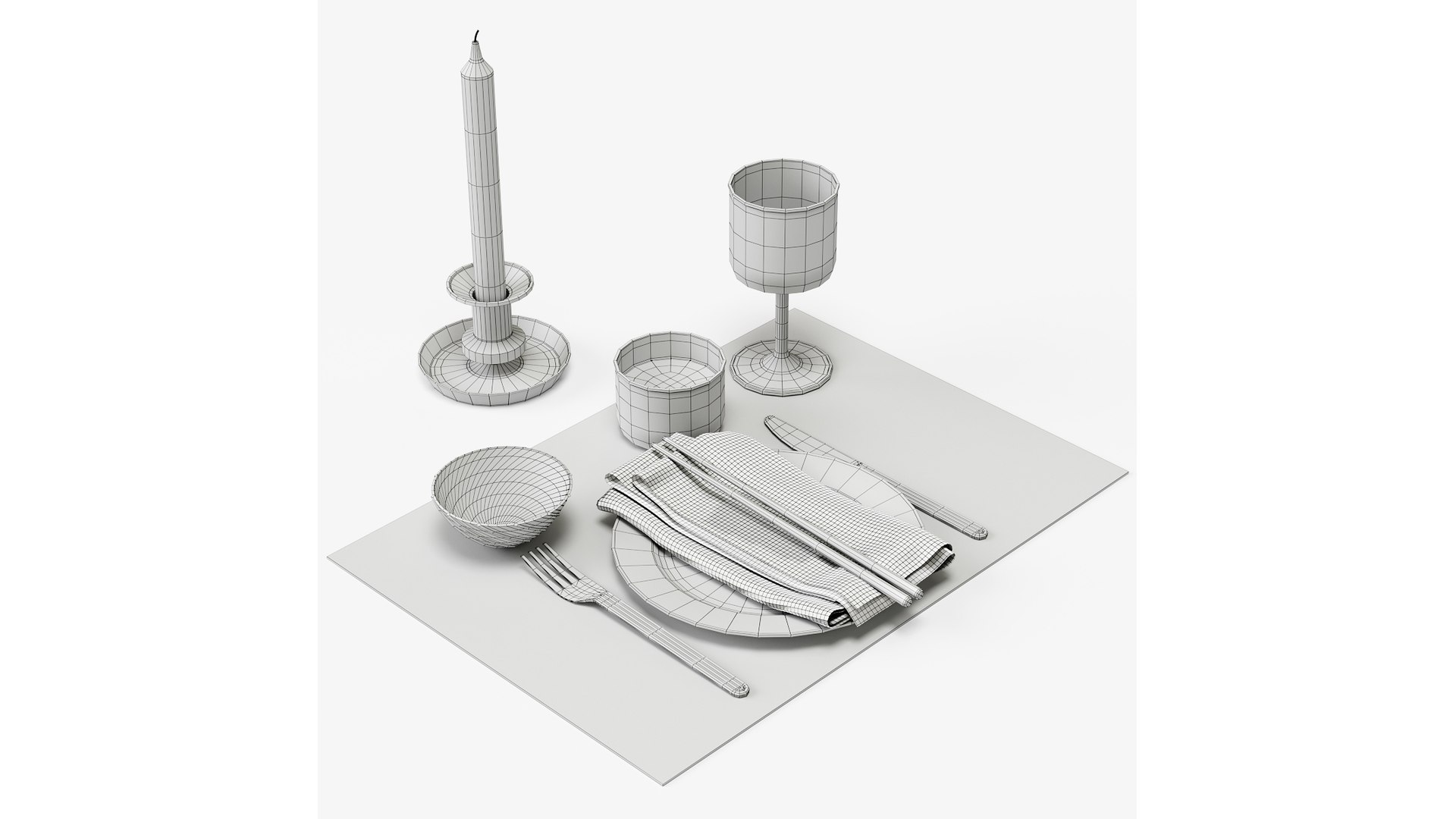 Hay Bamboo placemat Set 3D model - TurboSquid 2070249