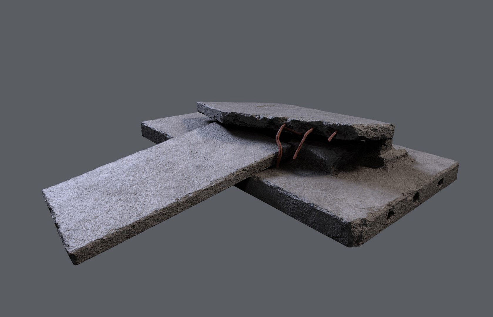 3D Destroyed Concrete Slab Model - TurboSquid 2253724
