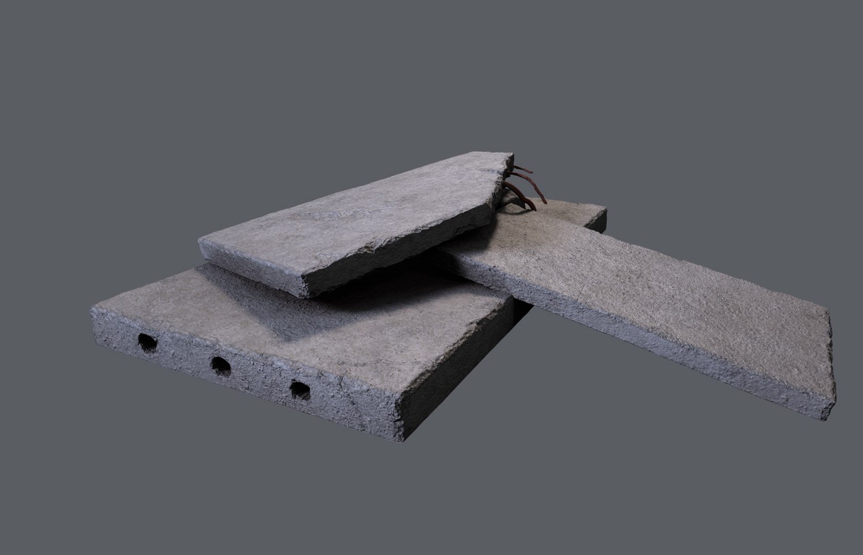 3D Destroyed Concrete Slab Model - TurboSquid 2253724