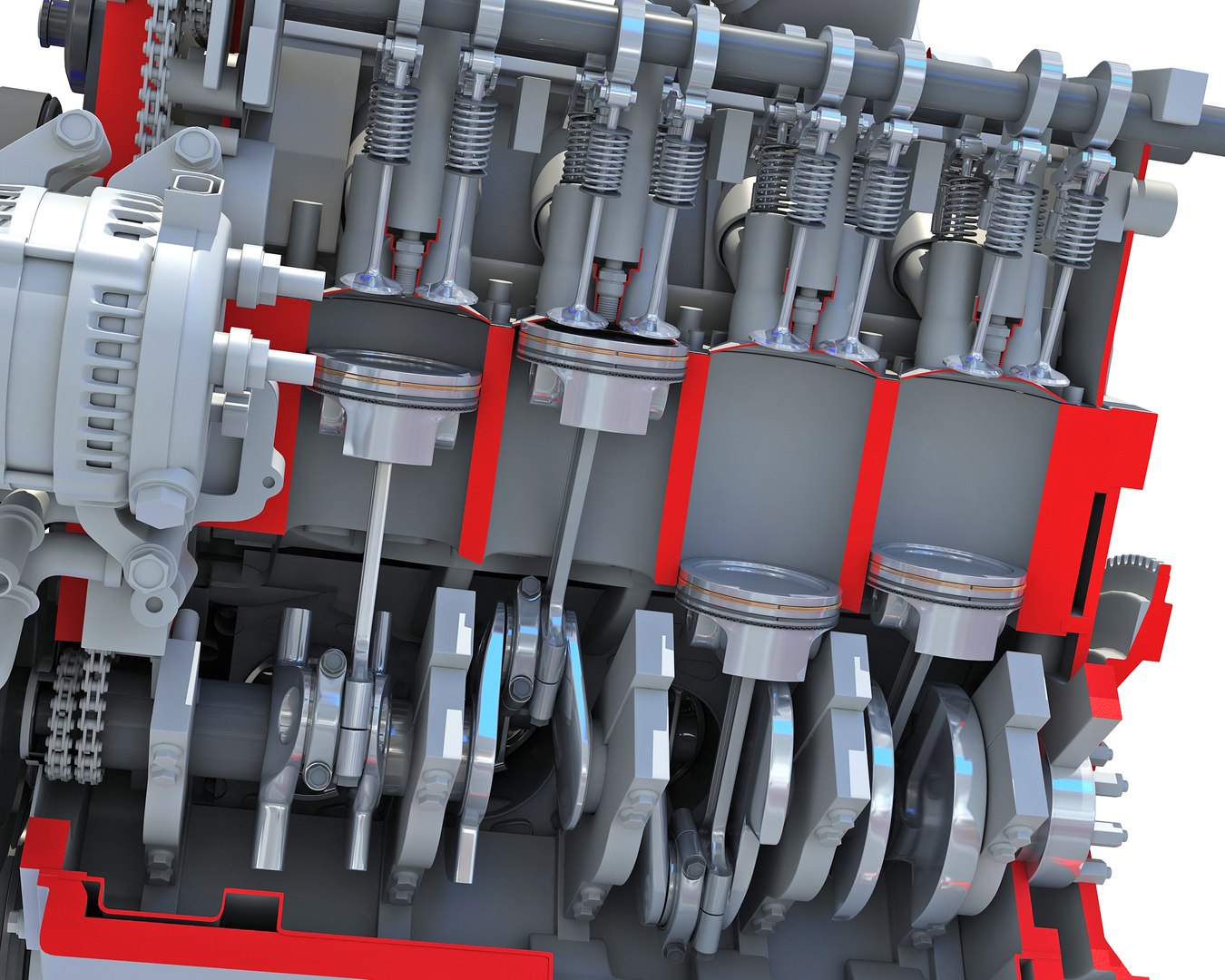 3D cutaway v8 engine - TurboSquid 1330943
