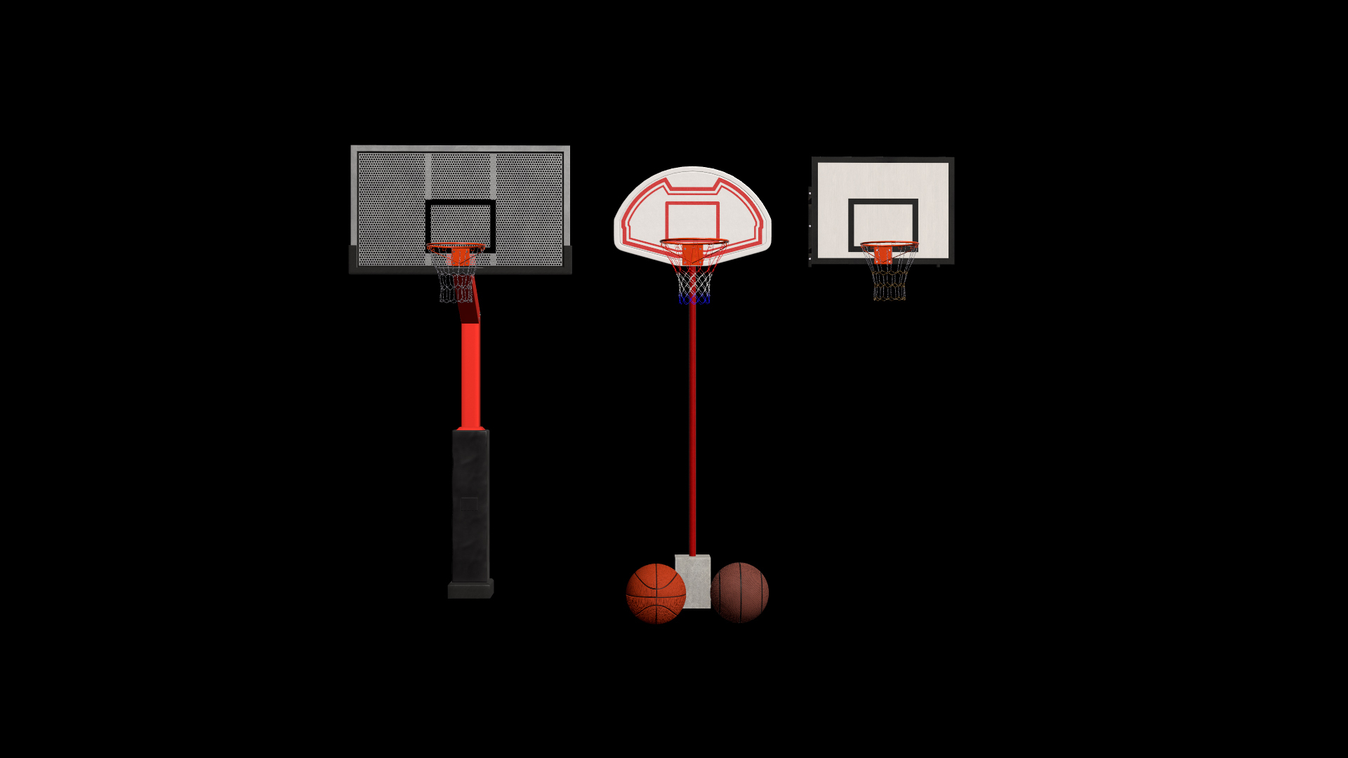3D Basketball Backboards With Basketballs Model - TurboSquid 2417462