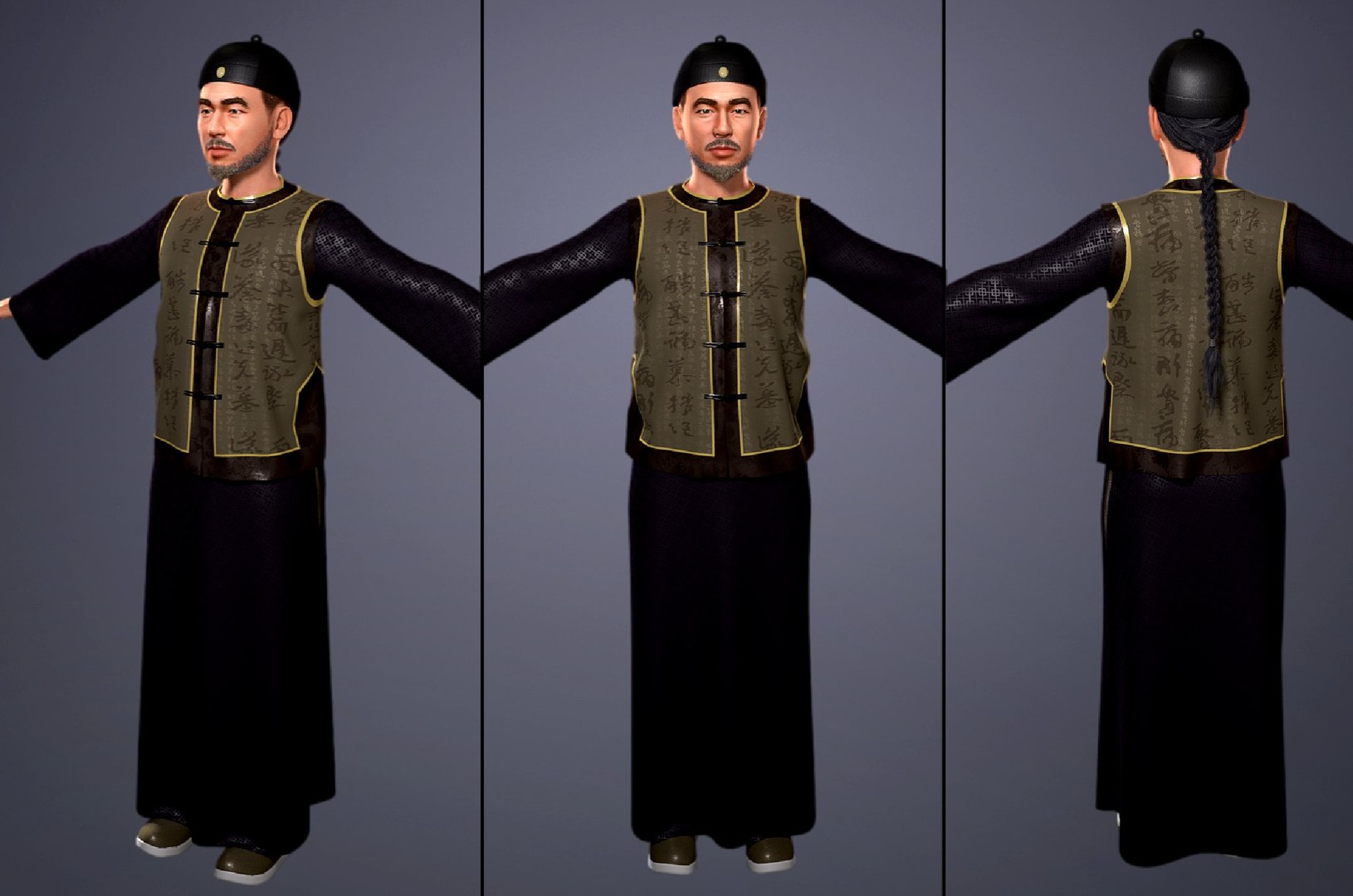 Chinese Ancient Qing Dynasty Master Model - TurboSquid 2203084