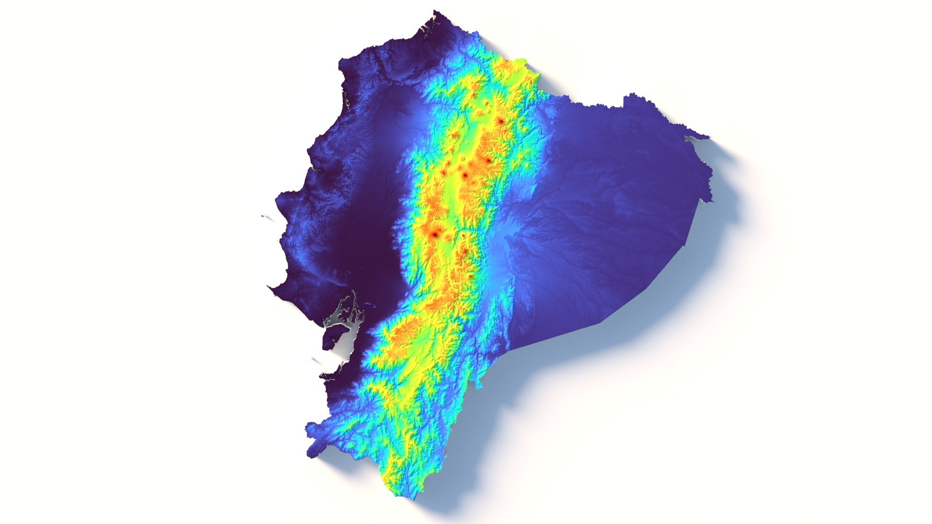 3D Ecuador Terrain Map Model - TurboSquid 2336026