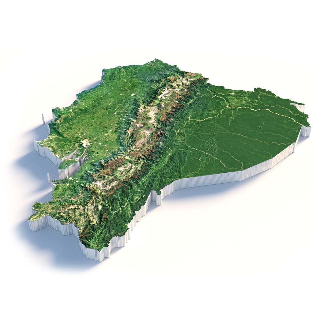 3D Ecuador Terrain Map Model - TurboSquid 2336026