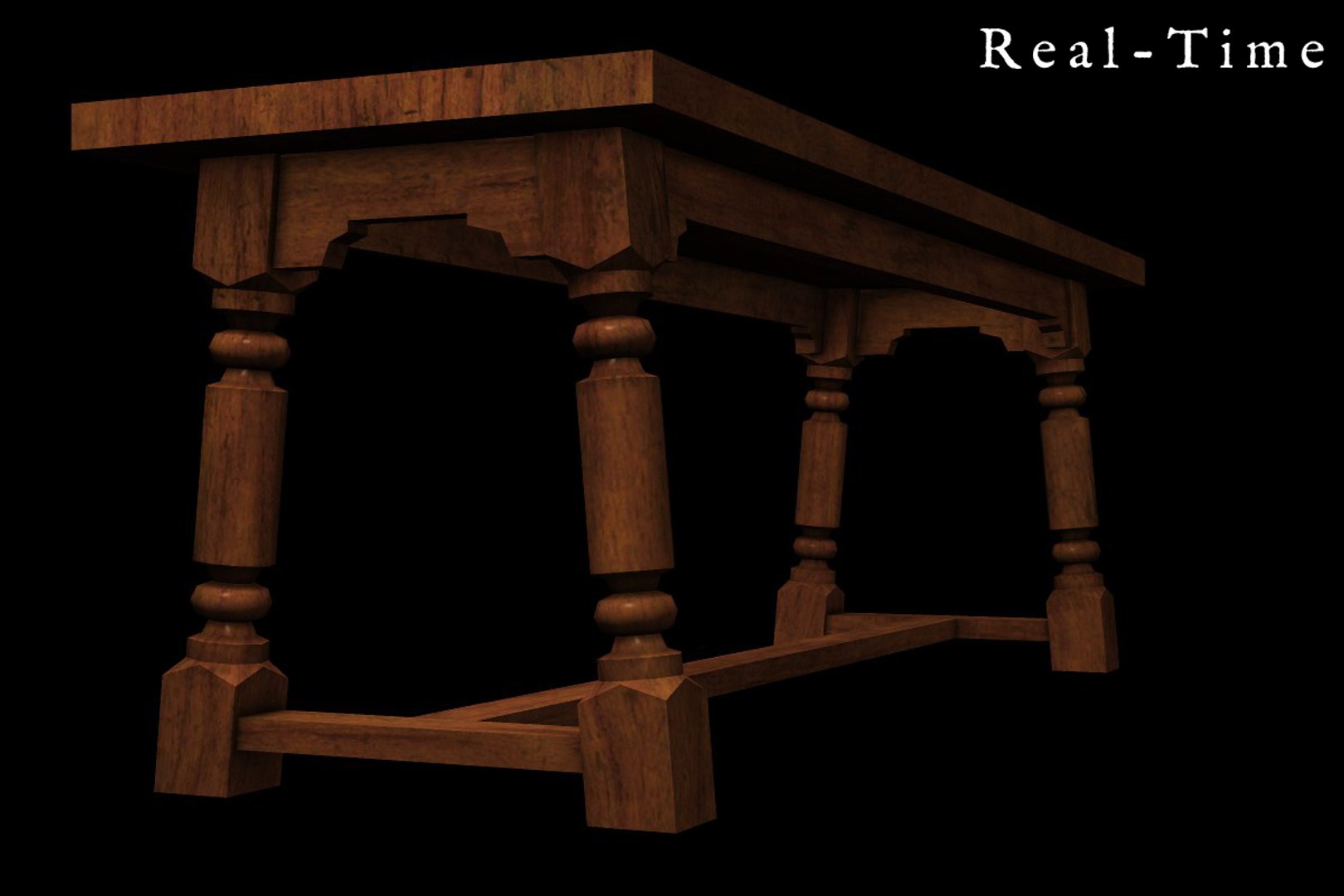 Medieval Table Bench 3d Model