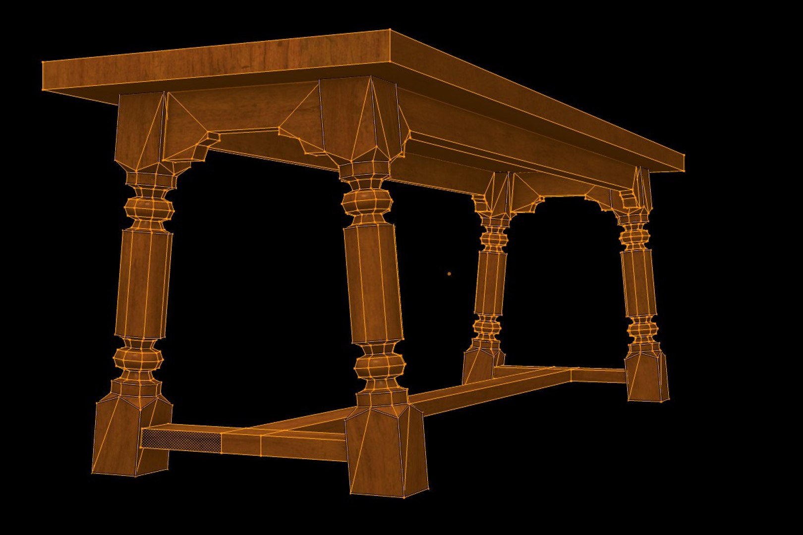 Medieval Table Bench 3d Model