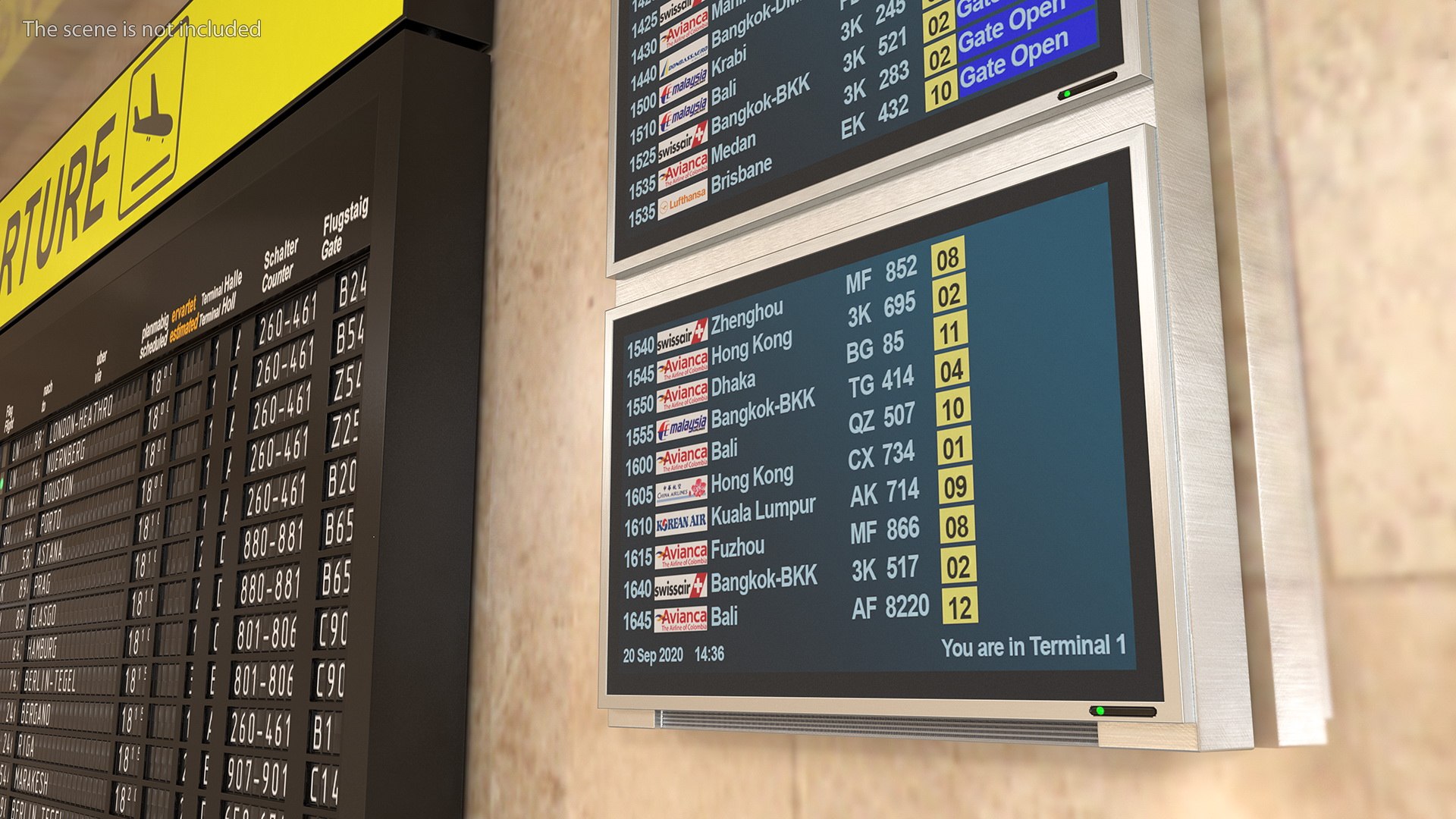 Flight Board Information Display 3D Model - TurboSquid 1645665