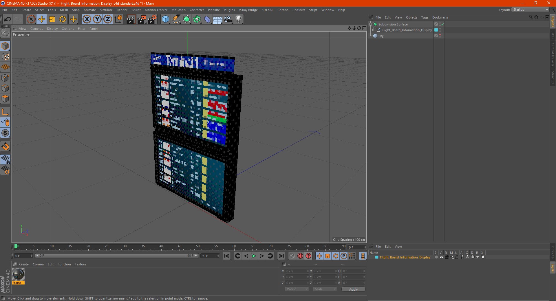Flight Board Information Display 3D Model - TurboSquid 1645665