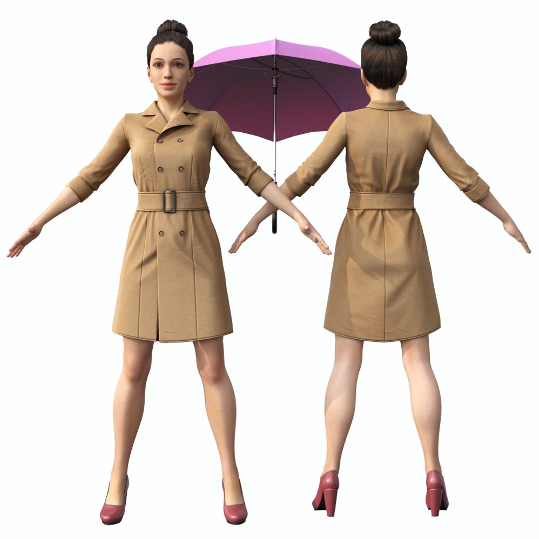 Girl Umbrella 3D Model - TurboSquid 1540493