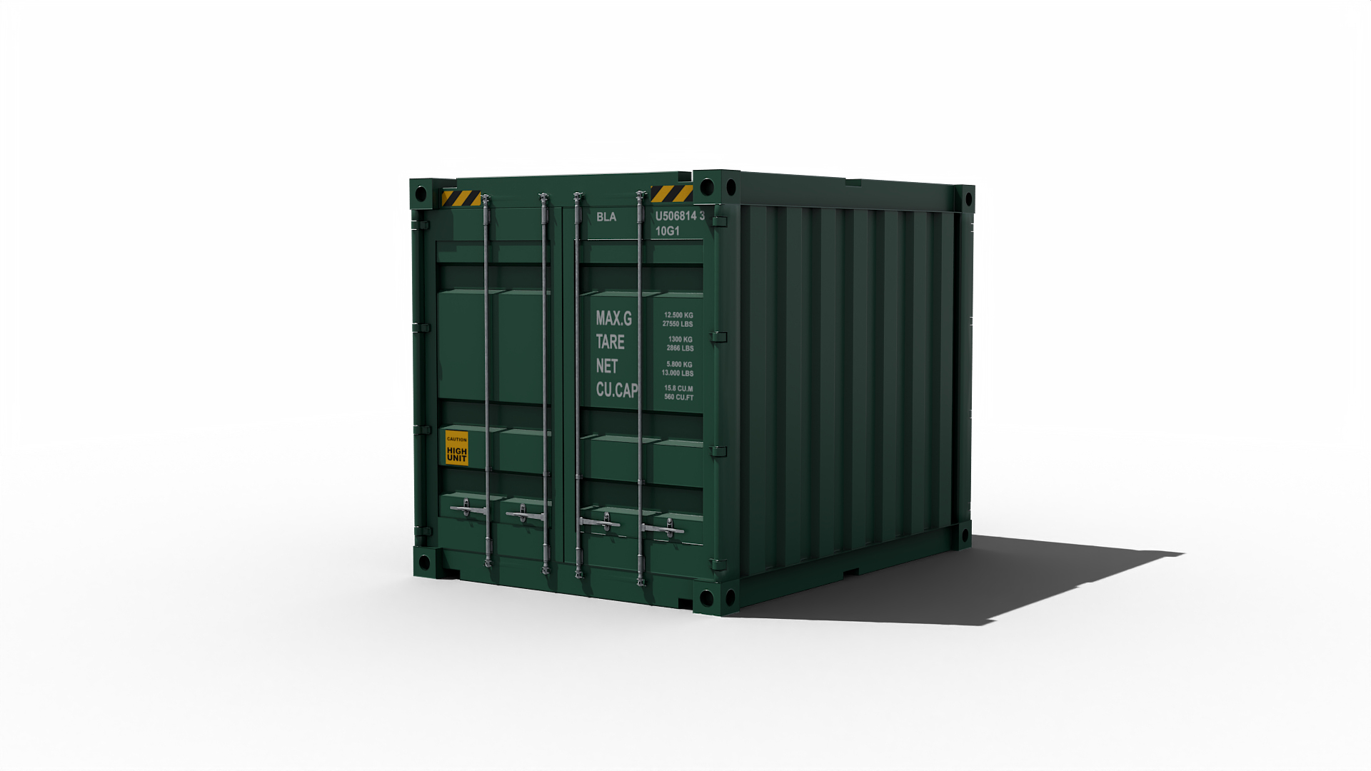 10 Foot Shipping Container With Interior Green3D Model Model ...