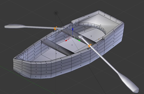 3d boat rowboat model