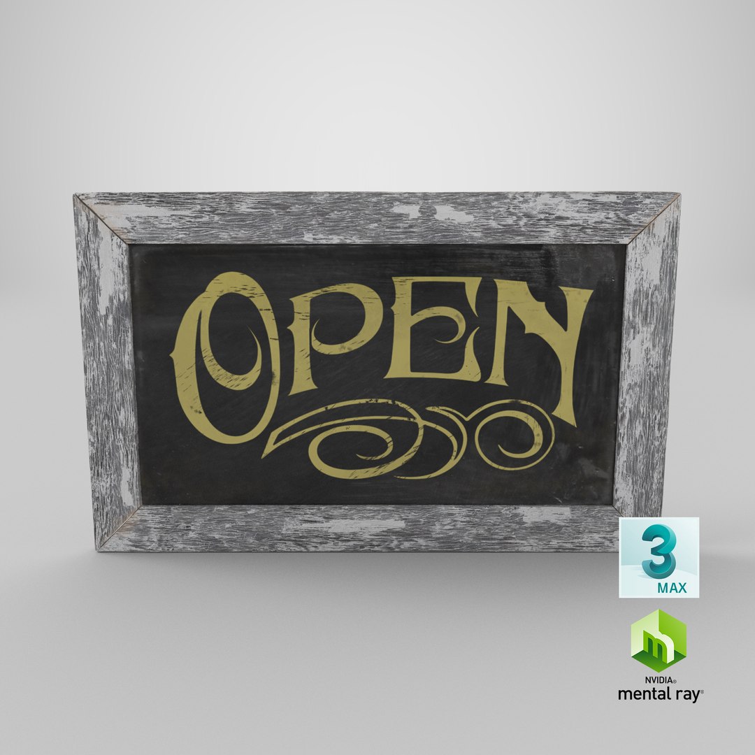 Vintage-open-sign 3D Model - TurboSquid 1246767