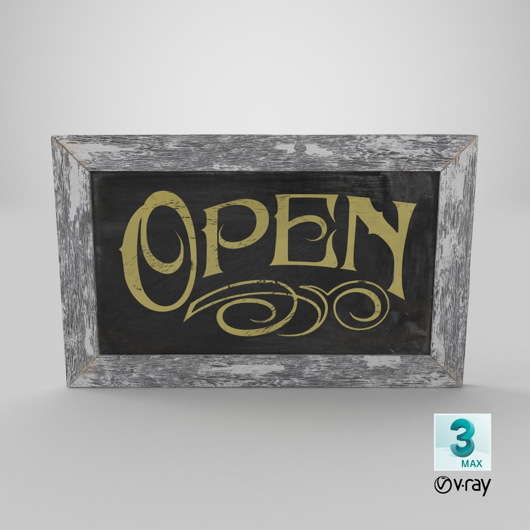 Vintage-open-sign 3D Model - TurboSquid 1246767