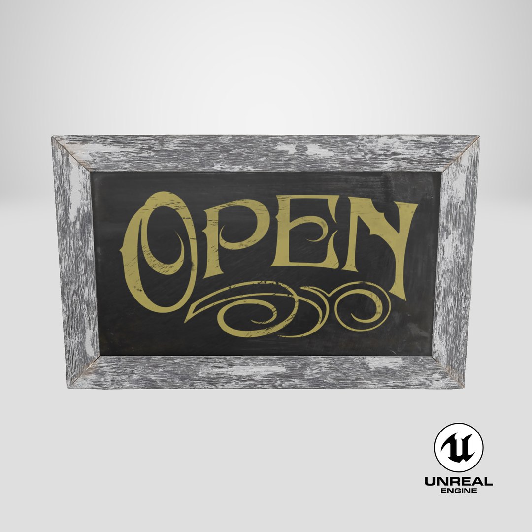 Vintage-open-sign 3D Model - TurboSquid 1246767