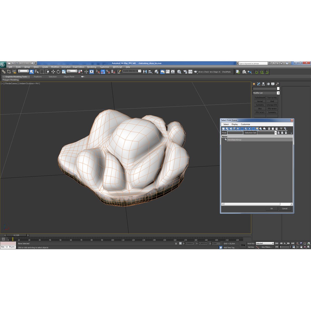 3ds Max Botryoidal Chalcedony Druzy Quartz