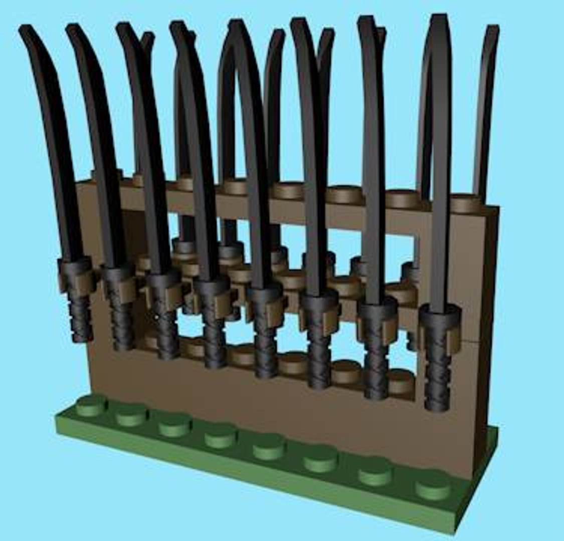 3d Model Of Lego Rack Sameria Sword
