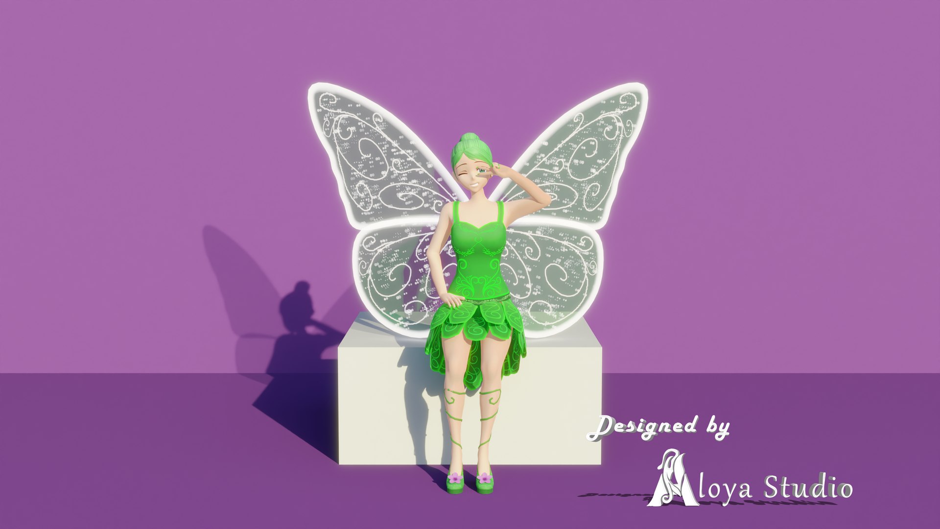 3D Anime Character - Fairy Girl - Tinkerbell - Game Ready Model ...