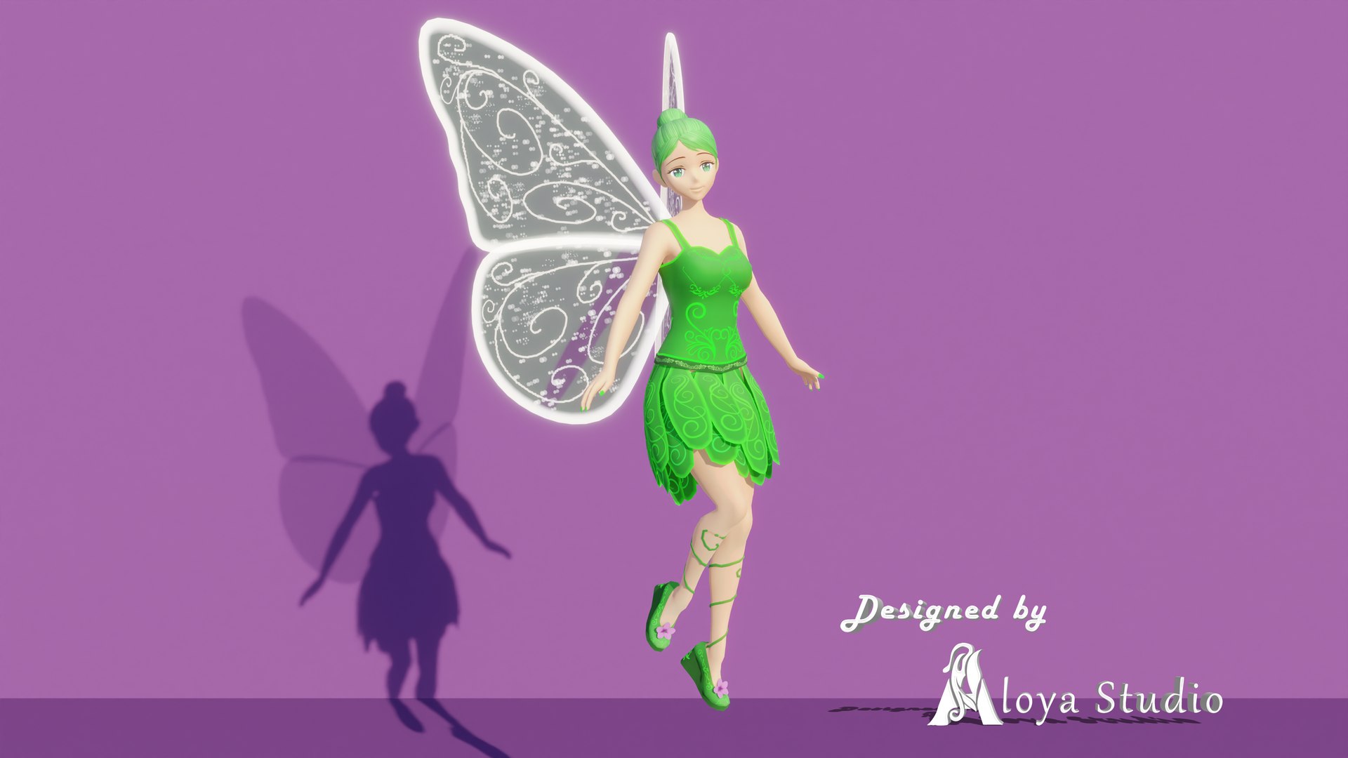 3D Anime Character - Fairy Girl - Tinkerbell - Game Ready Model ...