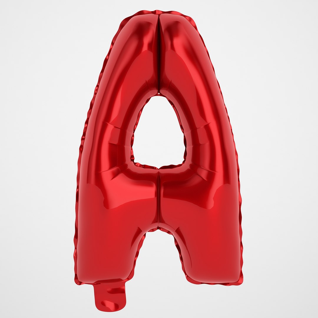 3D Model Balloon Letter Red - TurboSquid 1382459