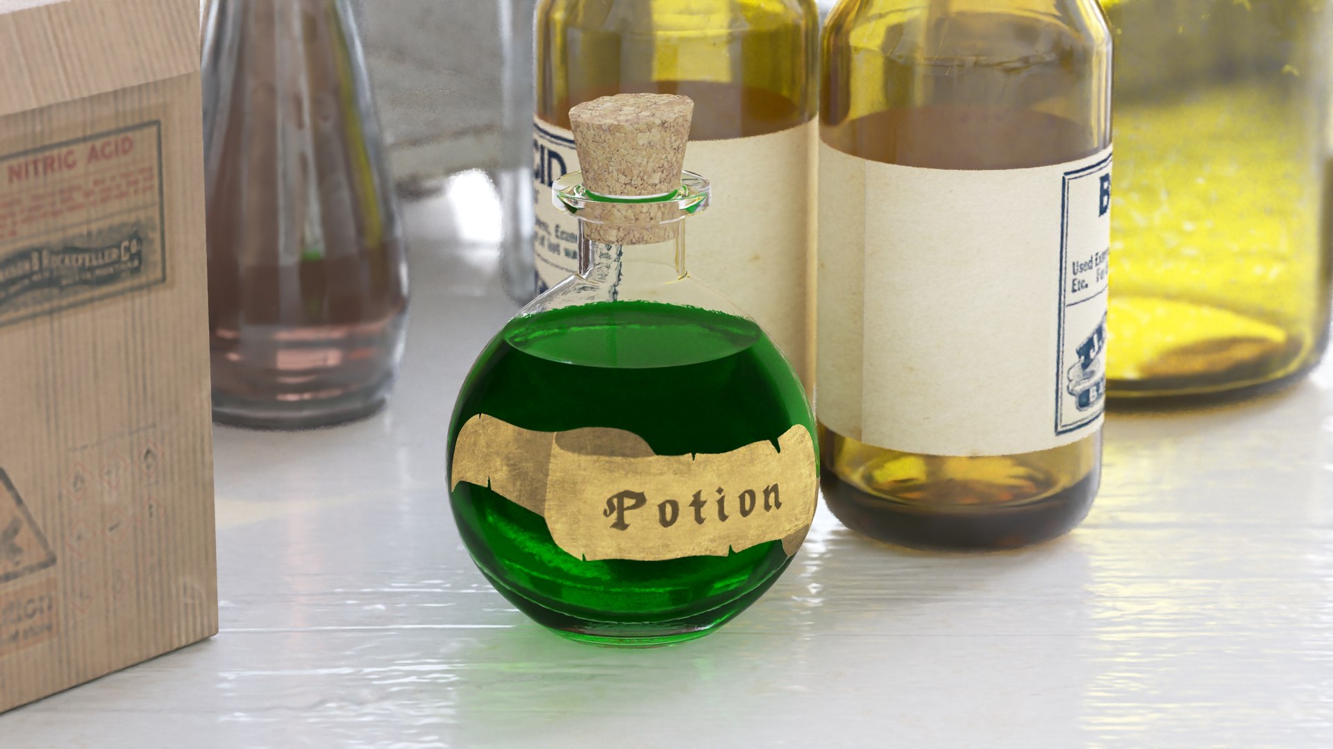 3D Potion In Glass Jar - TurboSquid 2017589