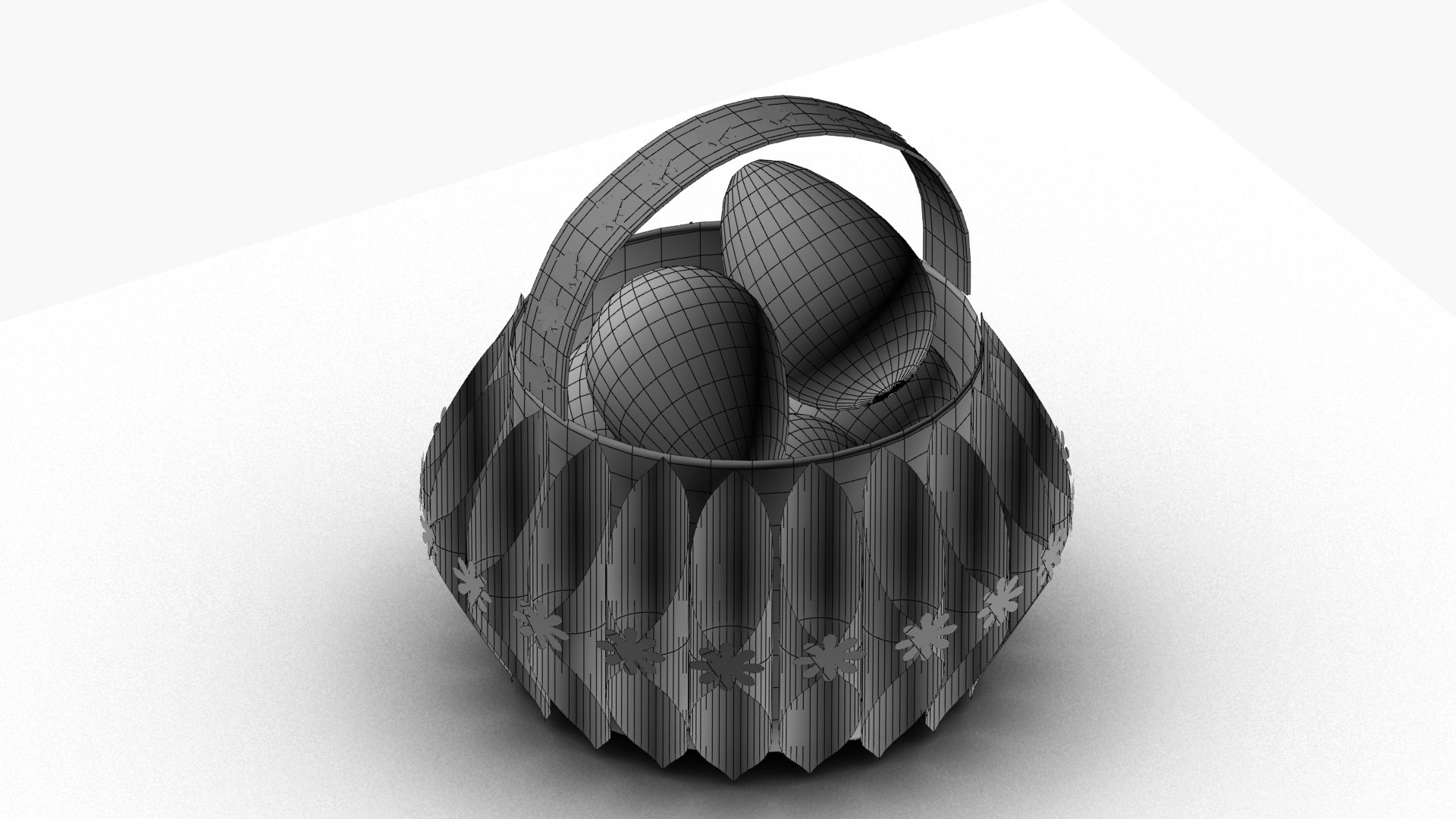 3D Easter Eggs In Basket - TurboSquid 1880448