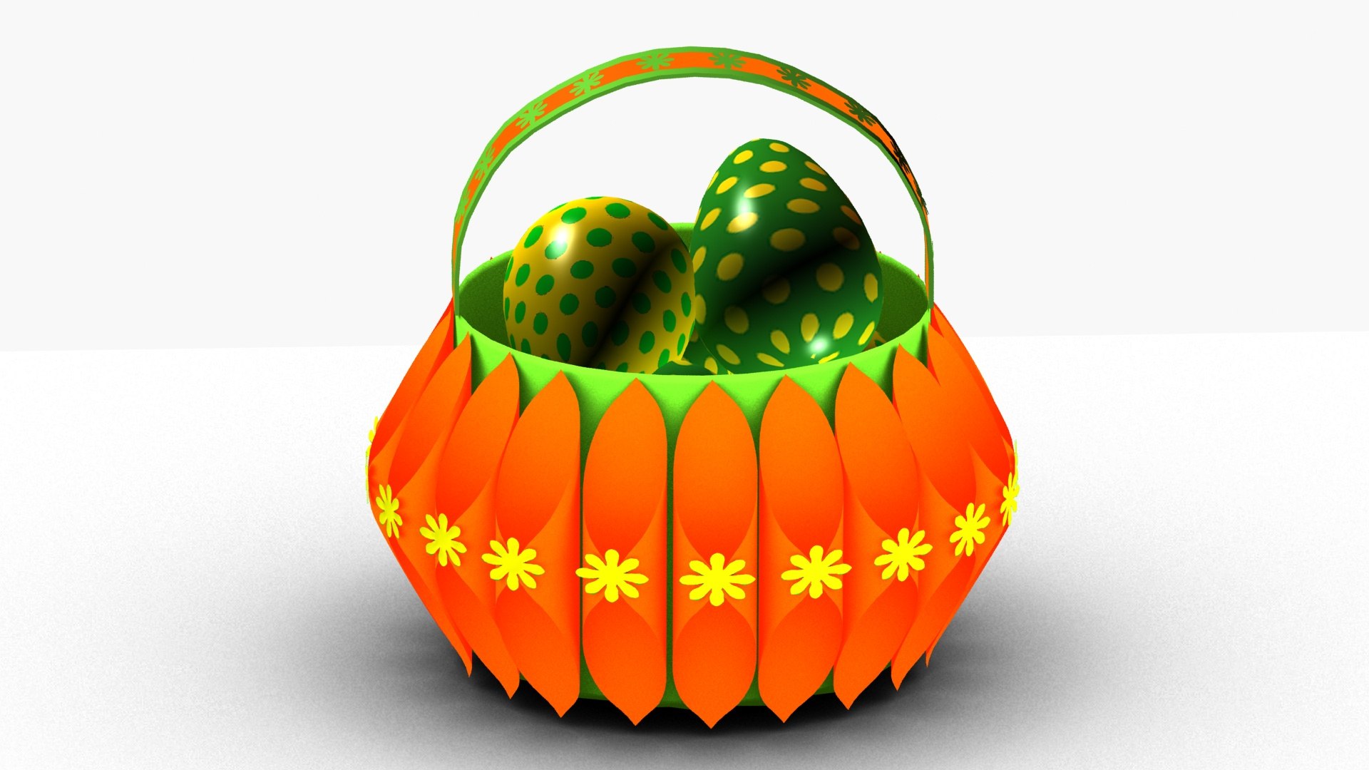 3D Easter Eggs In Basket - TurboSquid 1880448