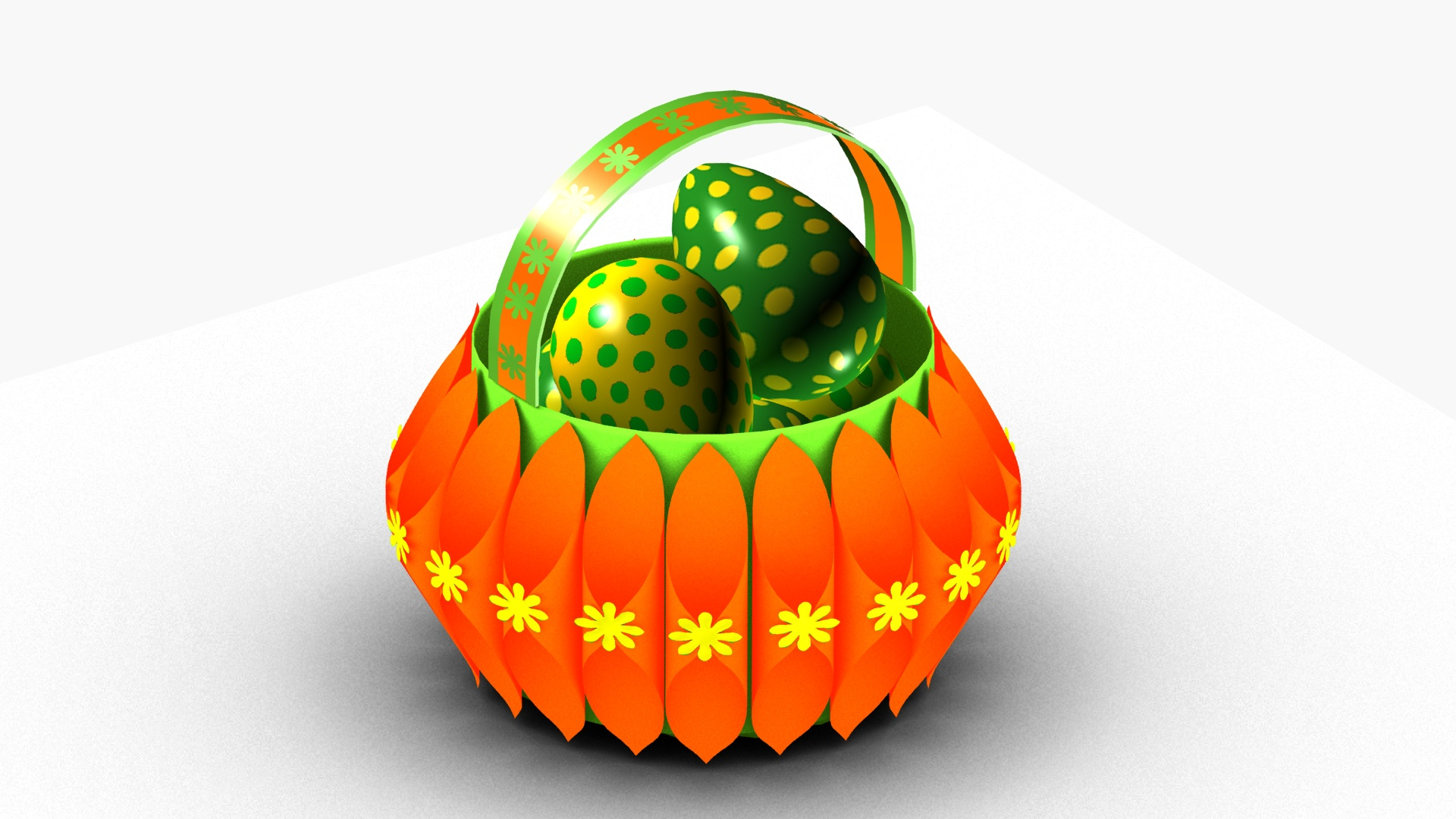 3D Easter Eggs In Basket - TurboSquid 1880448