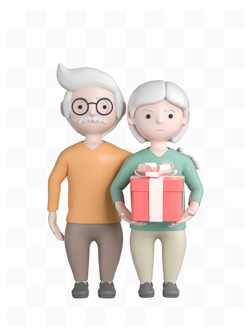 3D 3D image of elderly grandparents model - TurboSquid 2075254