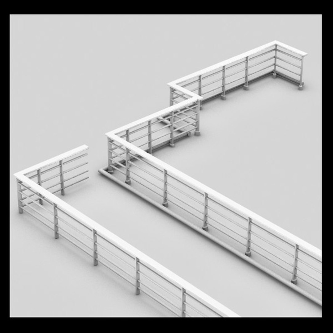 handrail rail metal 3ds