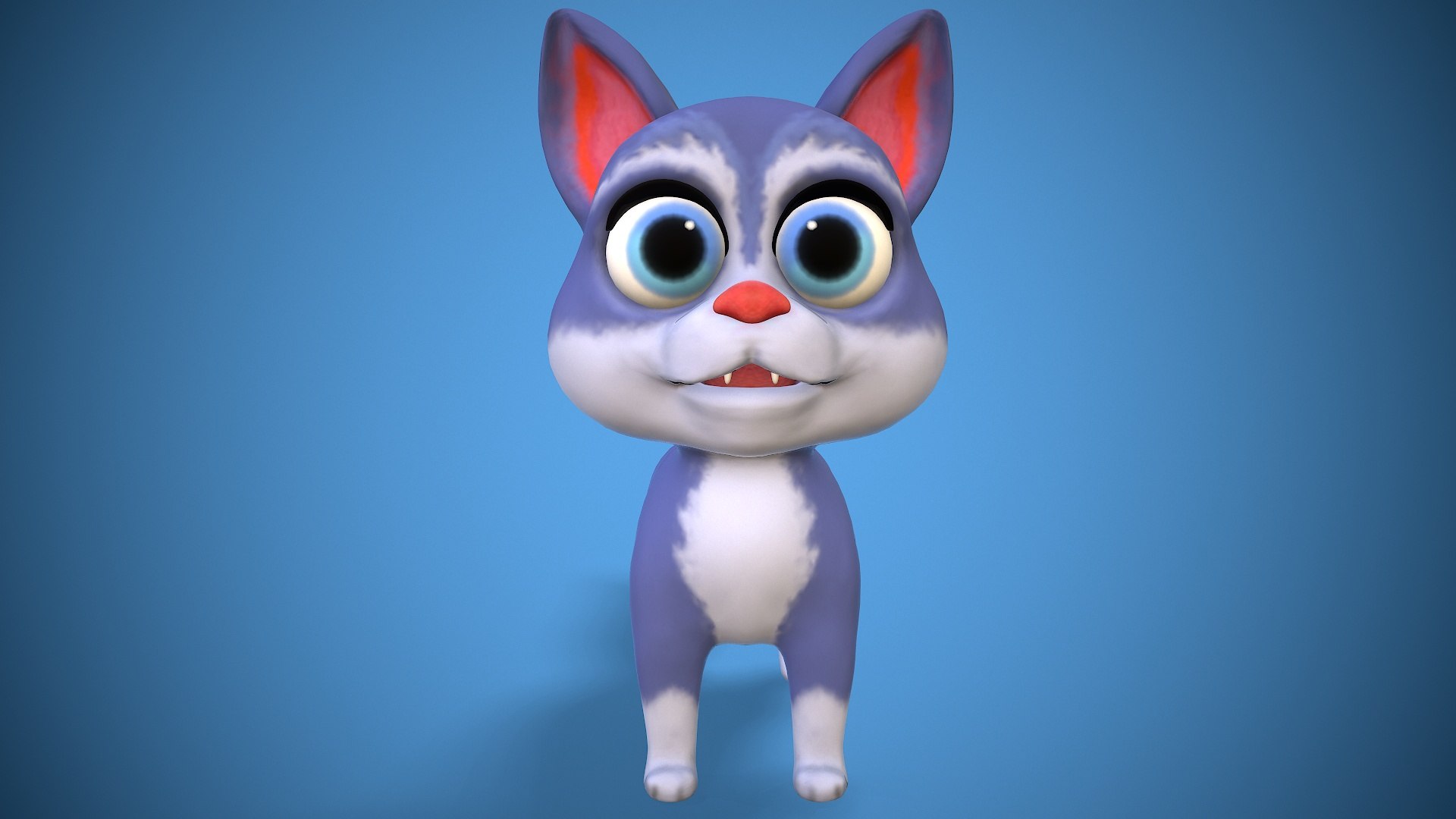 3D Cartoon Young Cat Model - TurboSquid 2170153