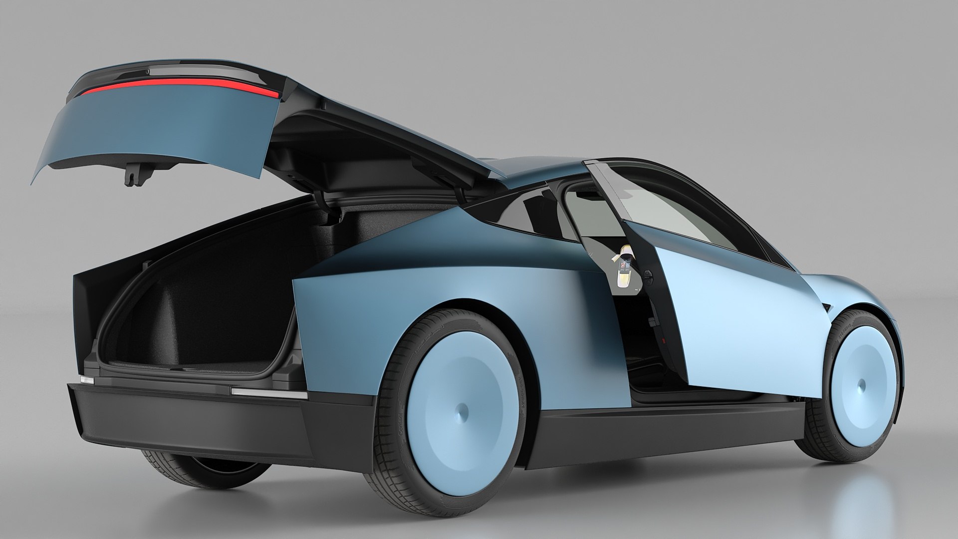 Electric Coupe Vehicle Blue Rigged 3D - TurboSquid 2325550