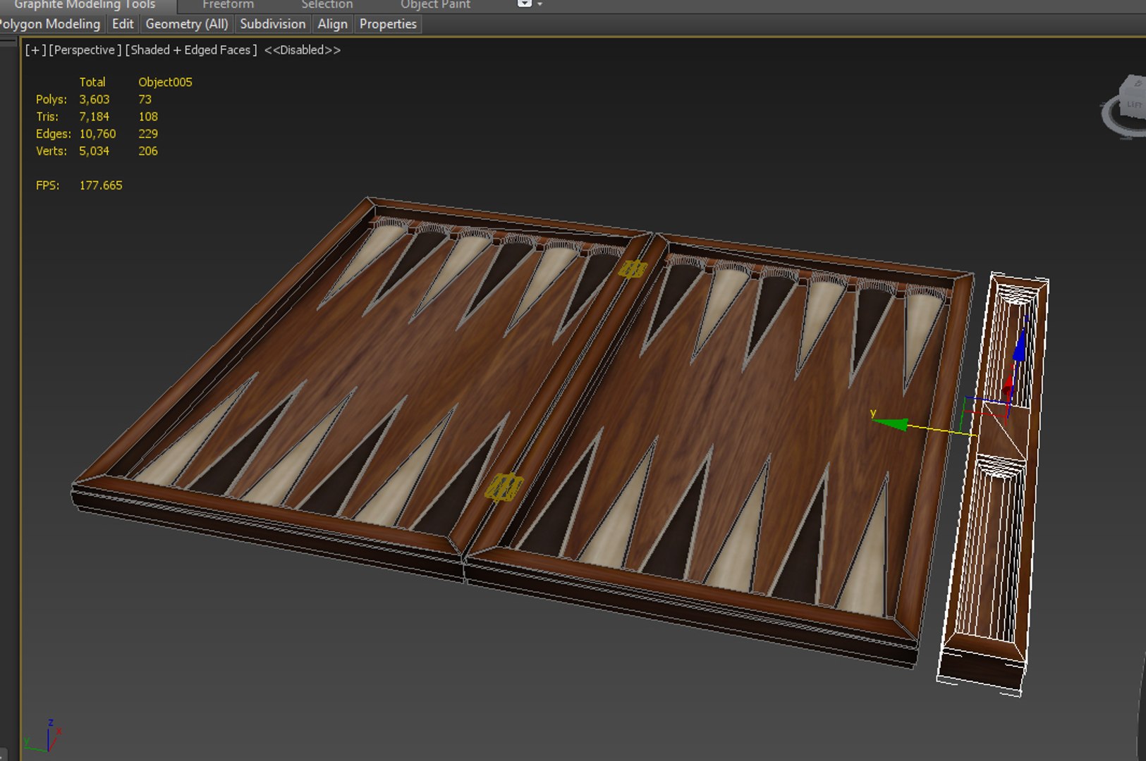 backgammon set board obj