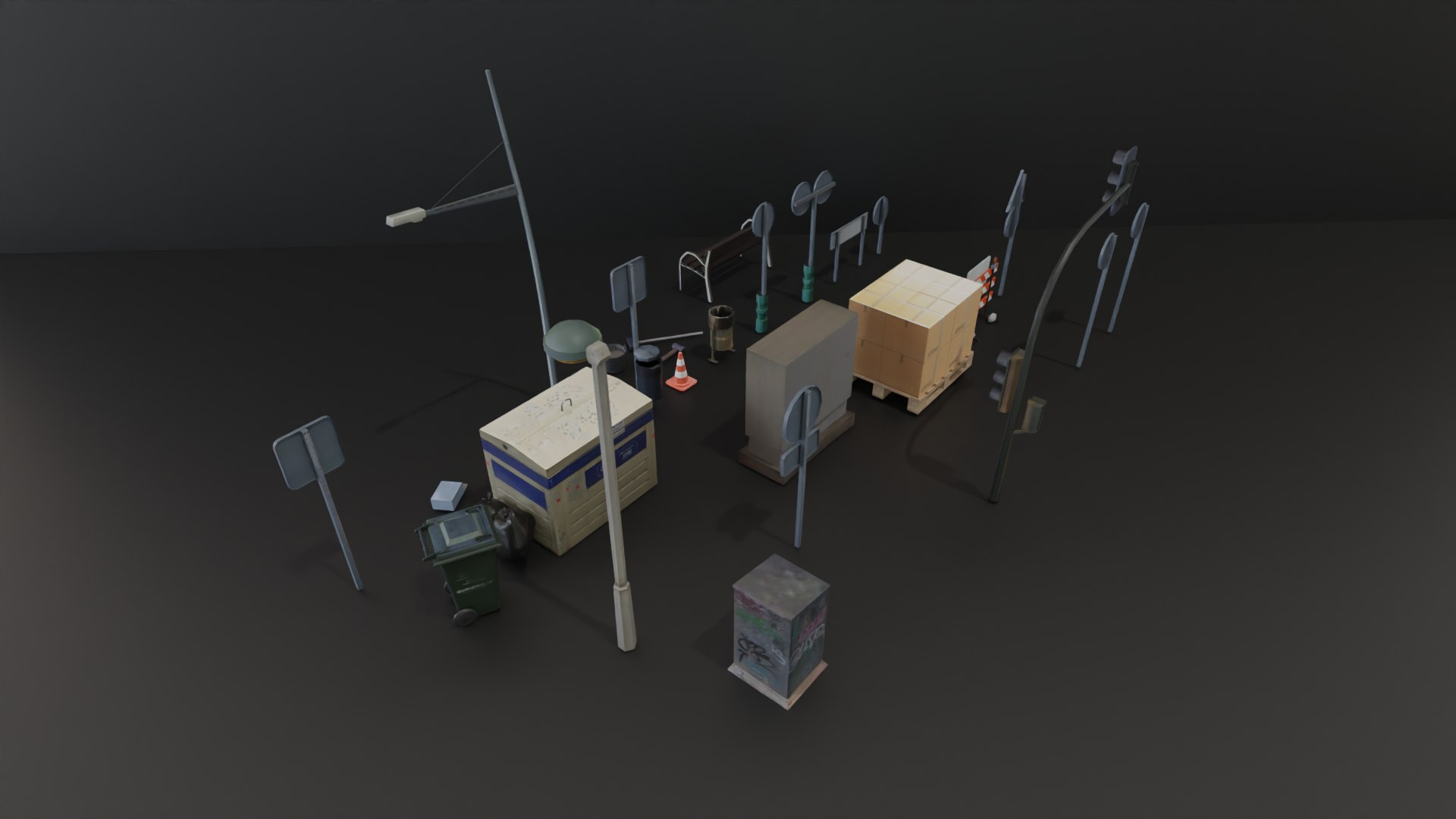 Street Elements 3D Model - TurboSquid 2192659