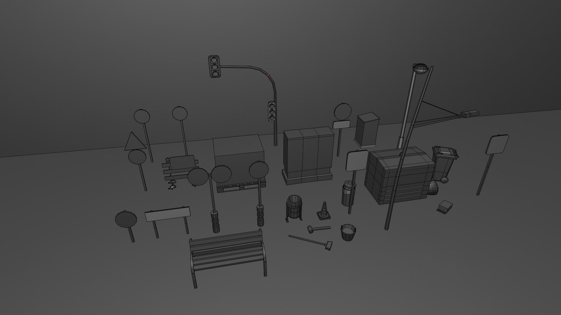 Street Elements 3d Model Turbosquid 2192659