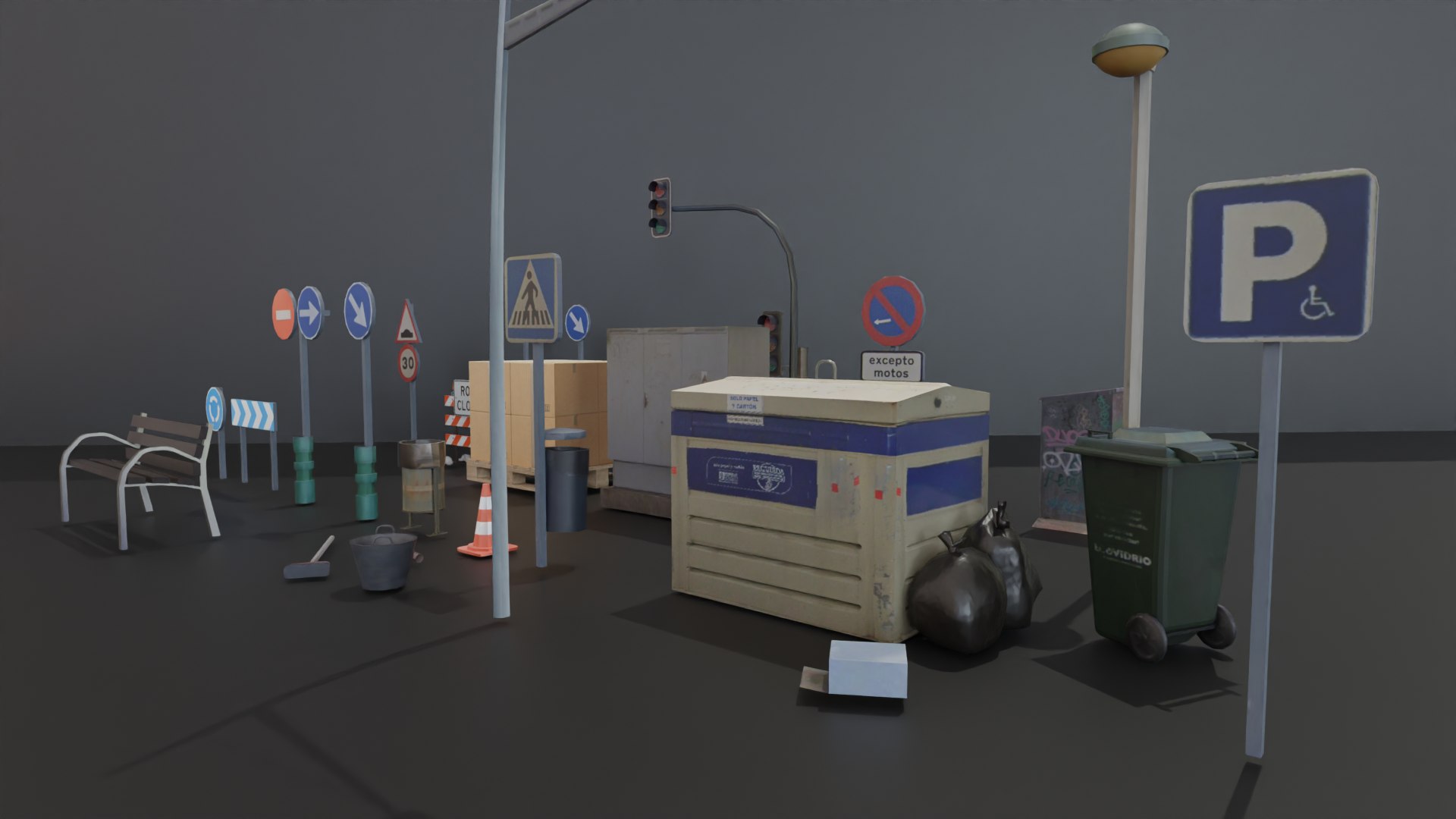 Street Elements 3D Model - TurboSquid 2192659