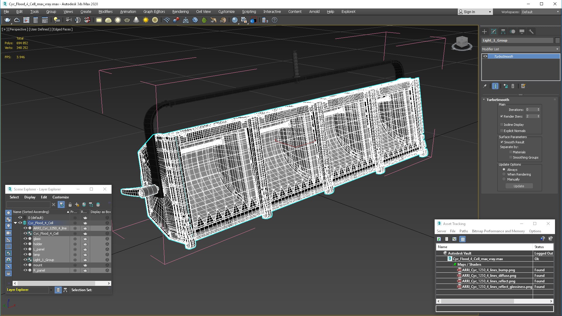 3D Cyc Flood 4 Cell - TurboSquid 2312452