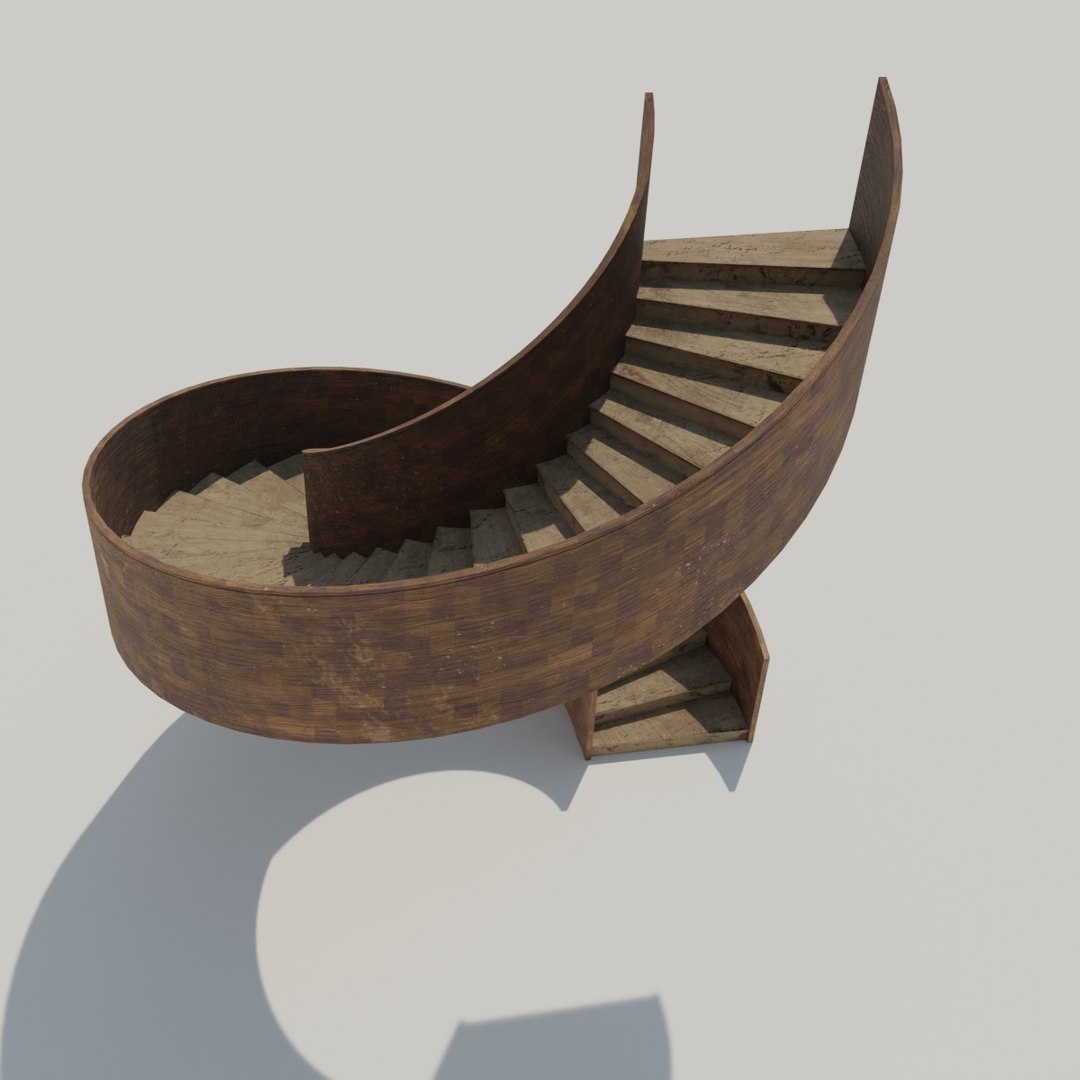 Wooden Stairway 3D Model - TurboSquid 2033373