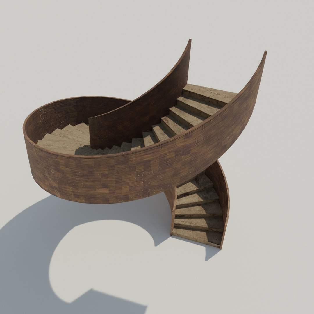 Wooden Stairway 3D Model - TurboSquid 2033373