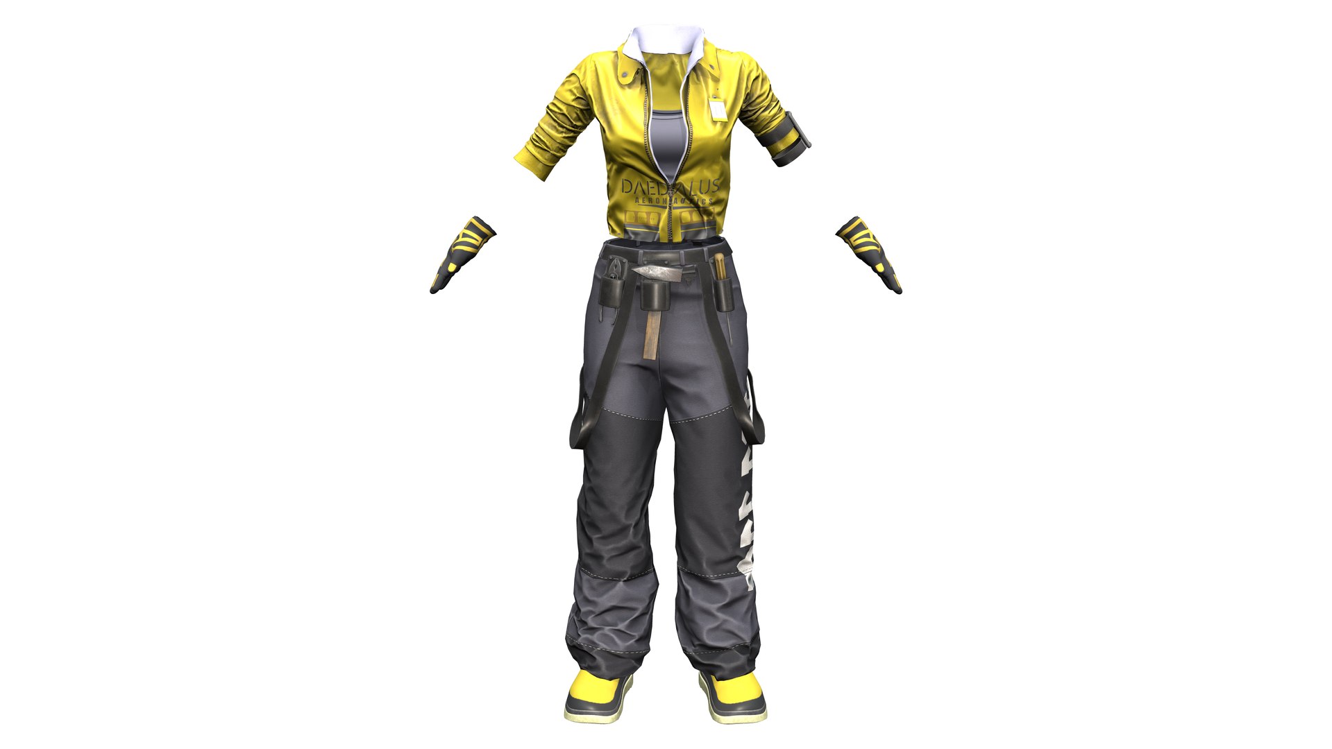 3D Space Mechanic Girl Outfit Model - TurboSquid 1882801