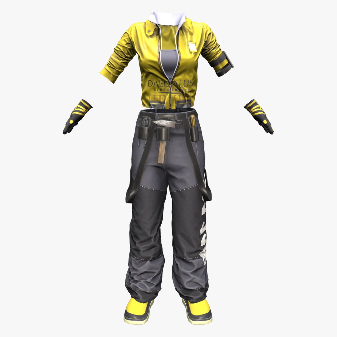 3D Space Mechanic Girl Outfit Model - TurboSquid 1882801