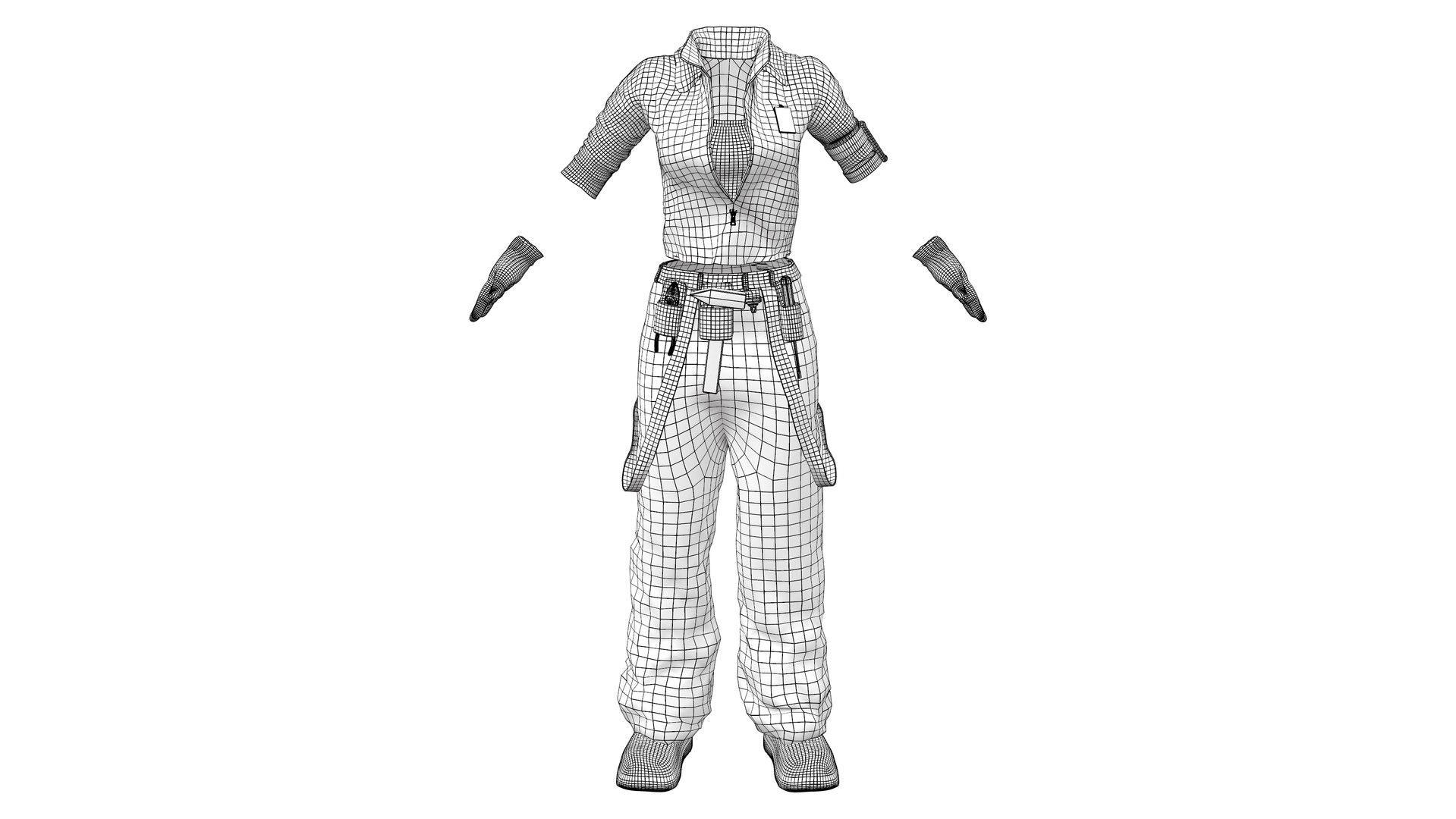 3D Space Mechanic Girl Outfit Model - TurboSquid 1882801