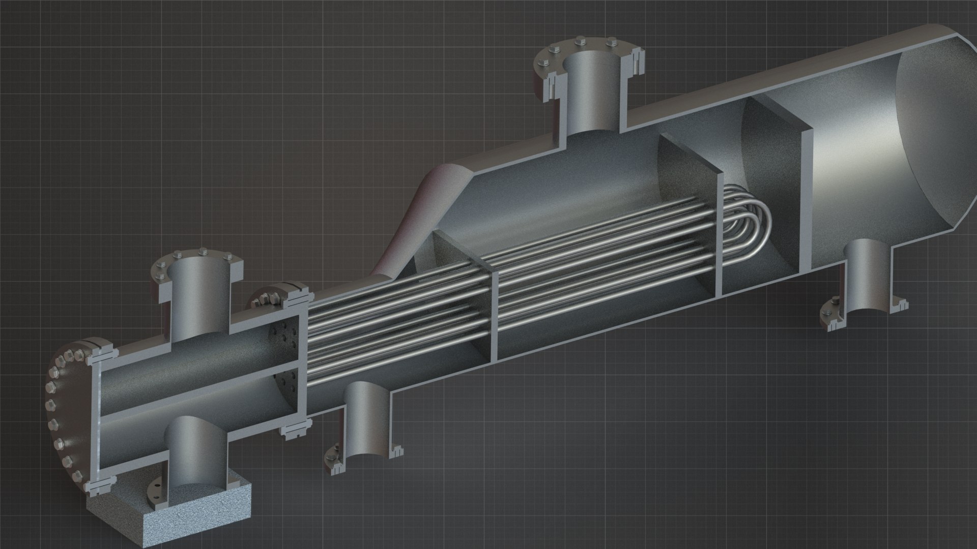 3D HORIZONTAL SHELL-SIDE EVAPORATOR - TurboSquid 1995912