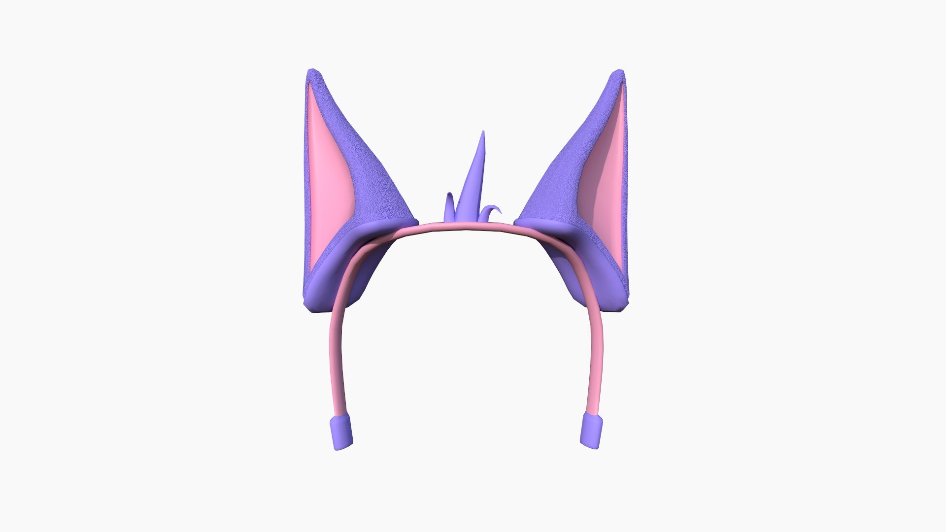 3D model Furry Ears Tiara D08 Purple - Headband Character Design ...