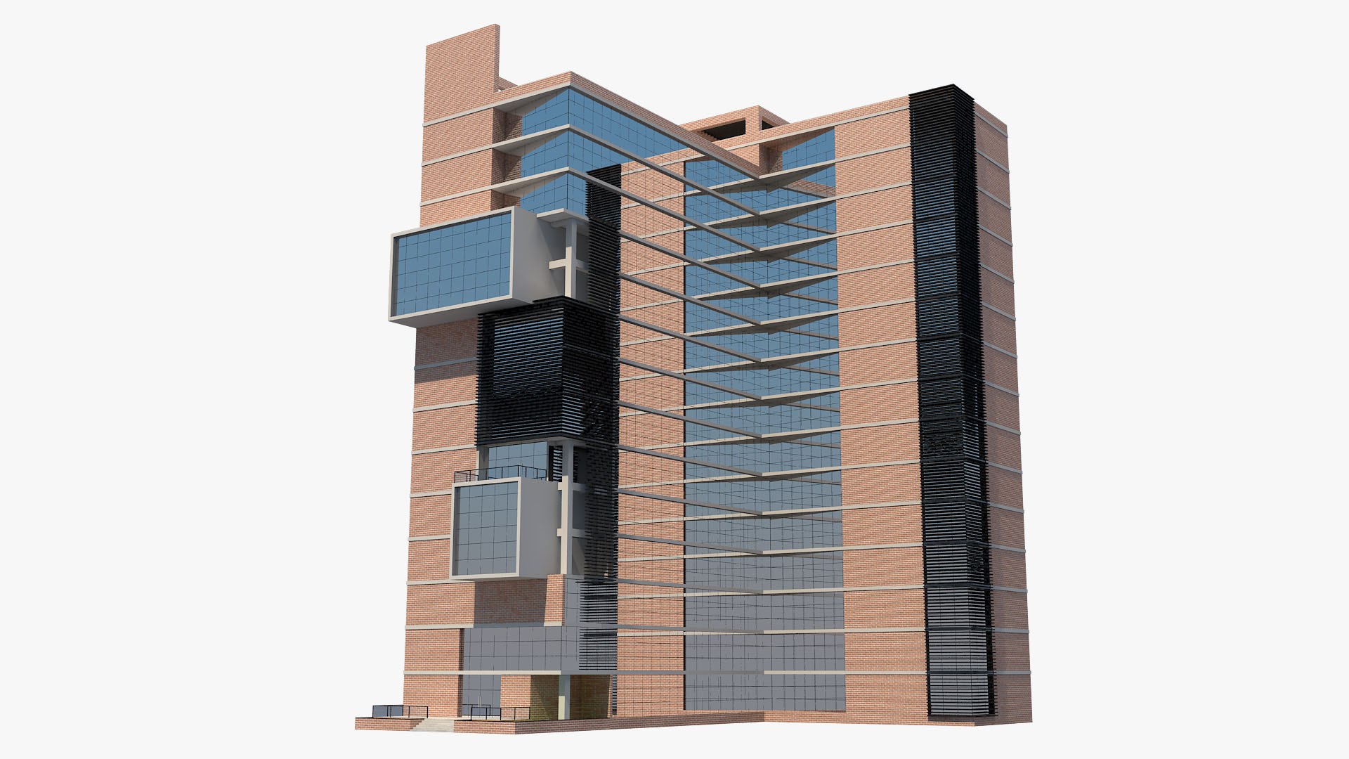 Brick Building 1 3D Model - TurboSquid 1628166