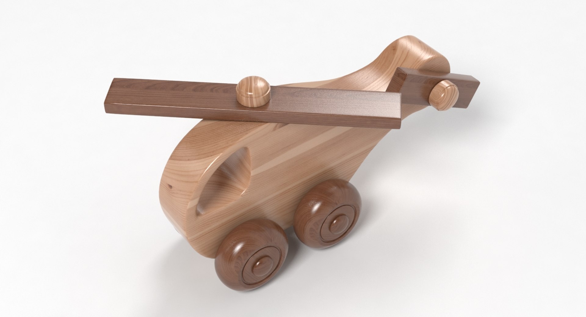 wooden copter toy realistic wood 3d ma