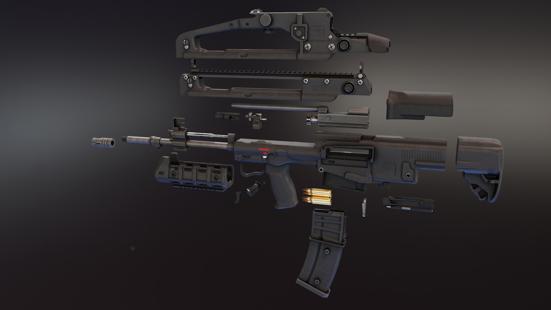 3D VHS2 Assault Rifle - TurboSquid 2081487