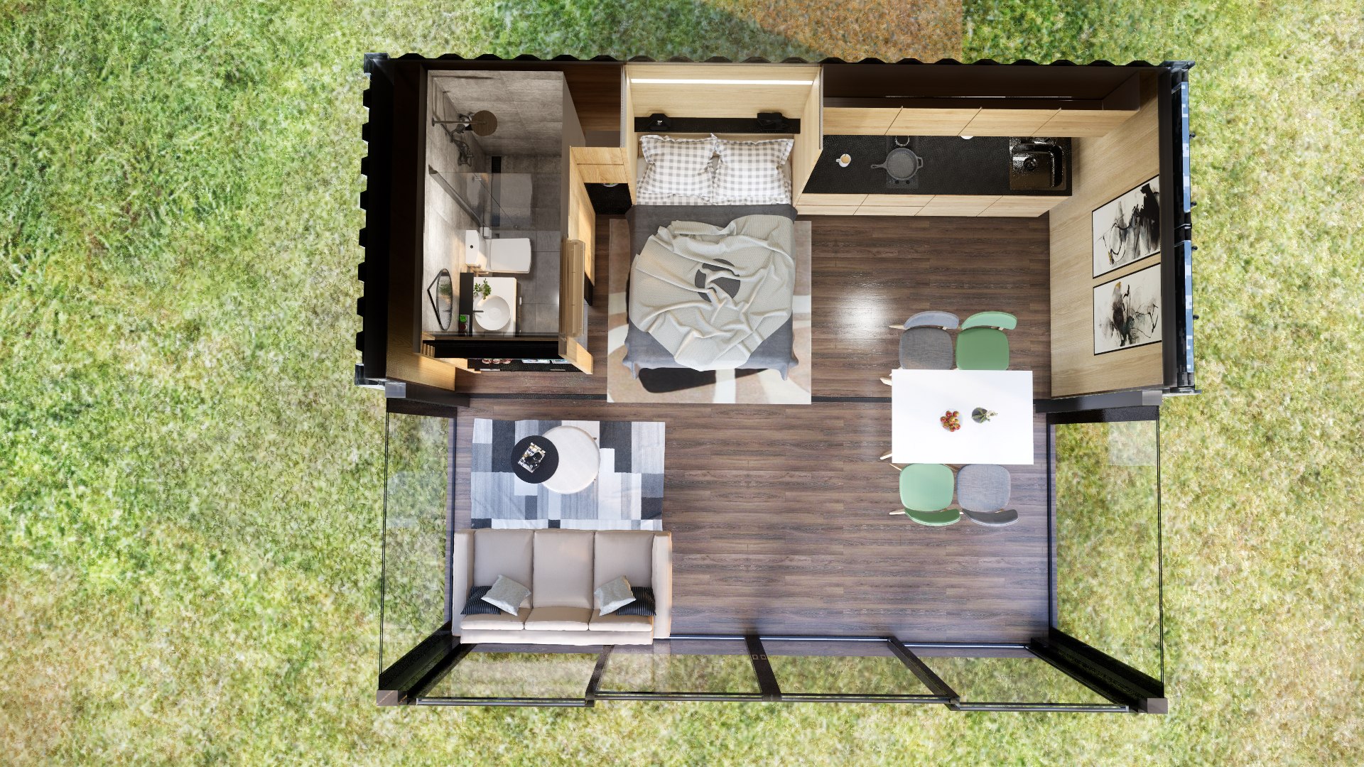 Modern folding container house 3D model - TurboSquid 1521916