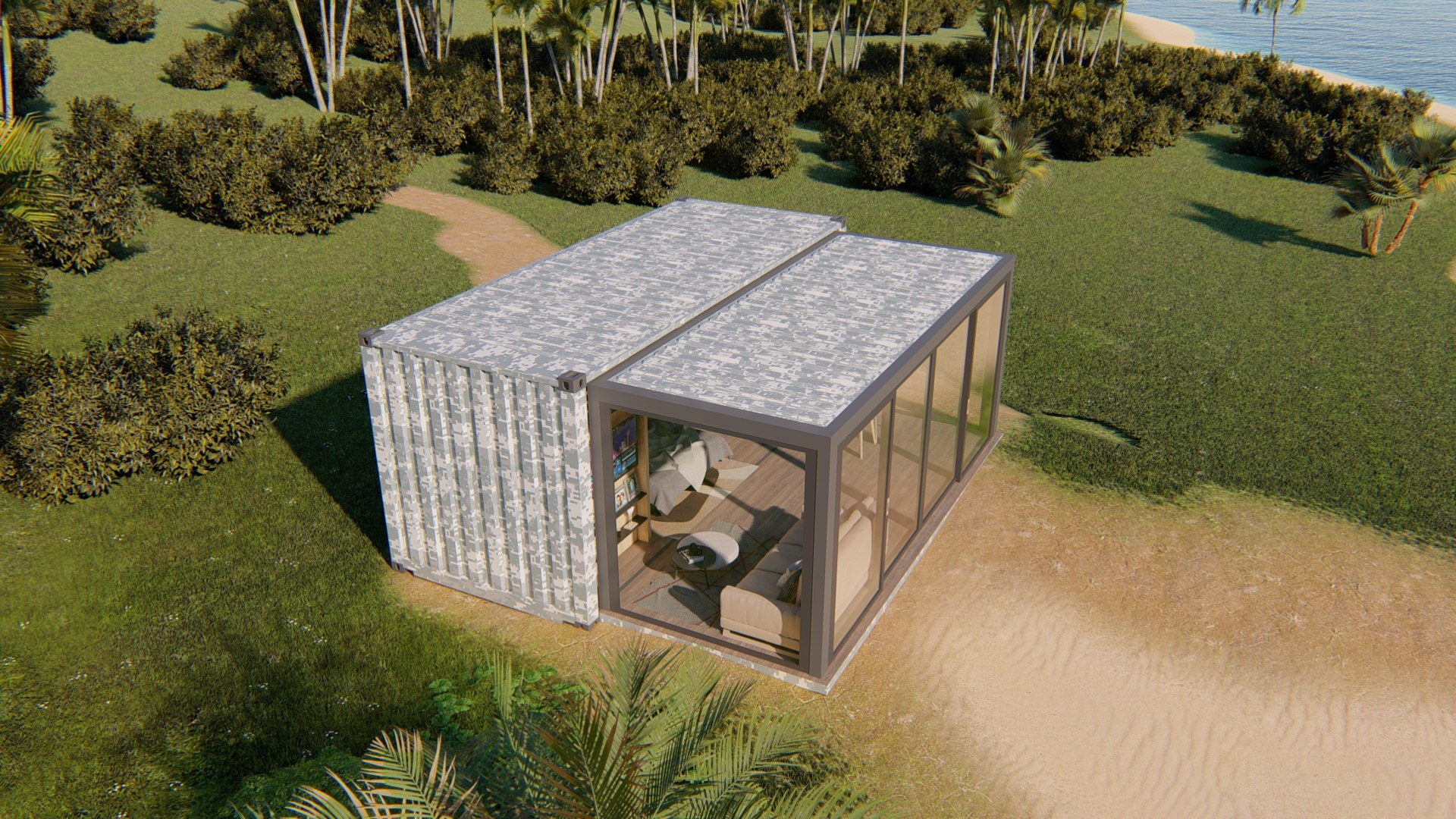 Modern Folding Container House 3D Model - TurboSquid 1521916