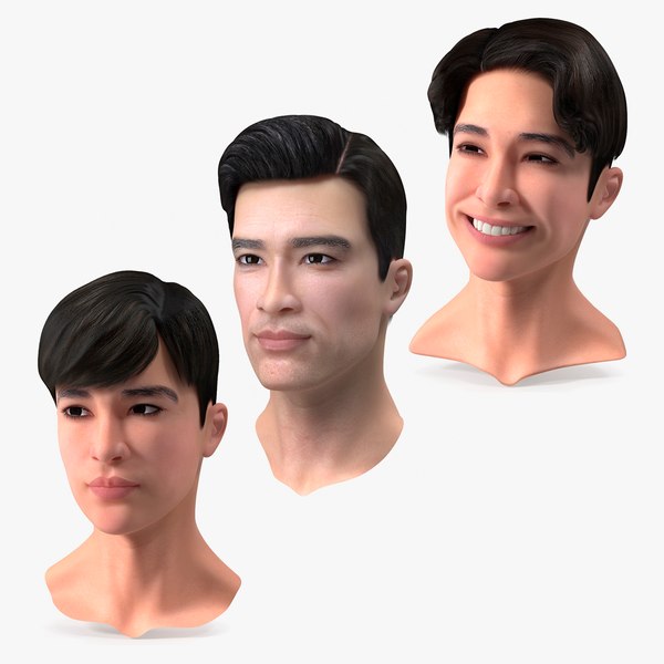 Asian Man Heads Collection 2 3D model - TurboSquid 2005653